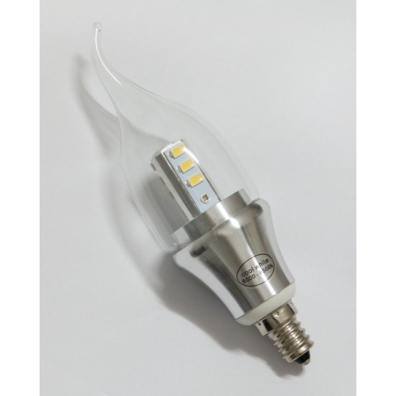 6-Pack E12 6W LED Candelabra Base 60w 60 watt candle light bulb Bent ...